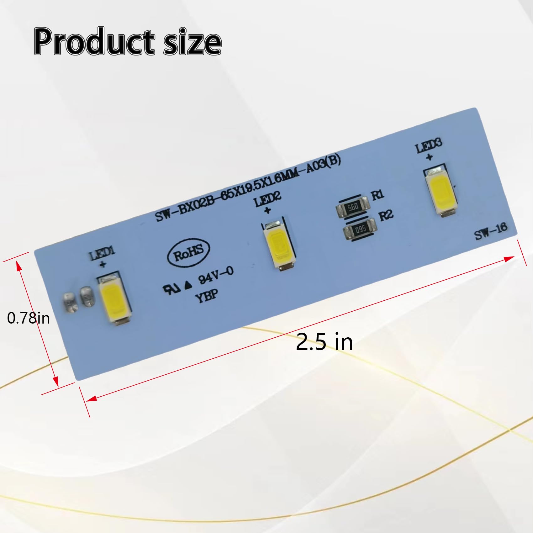 SW-BX02B Refrigerator LED Light Strip Bar fits for Electrolux Frigidaire Refrigerator LED Light Board,Replacement Refrigerator LED Light Module ZBE2350HCA SW-BX02B Repair Part (1pcs)