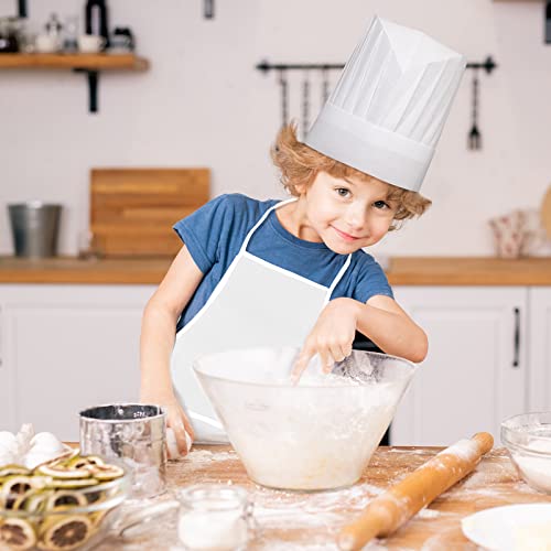 Ecoofor 12 Pieces Kid Aprons, Kid Chef Aprons with Pocket Children Chef Apron for Boys Girl's Kitchen Cooking Baking Painting Wear (Ages 5-12)