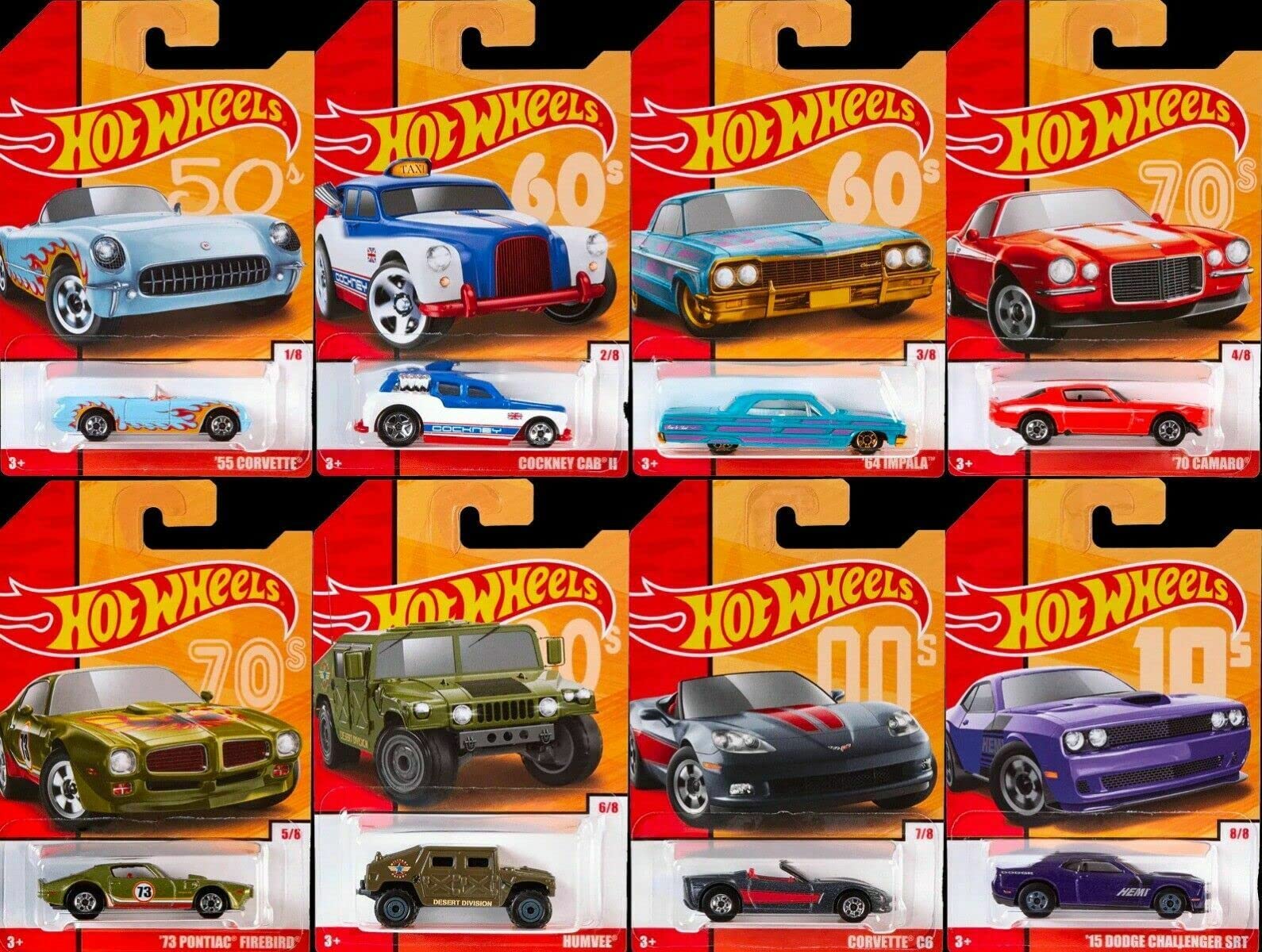 Hot Wheels Target Retro Vintage Series Complete Set of 8 Diecast Vehicles Wave 2 Bundle
