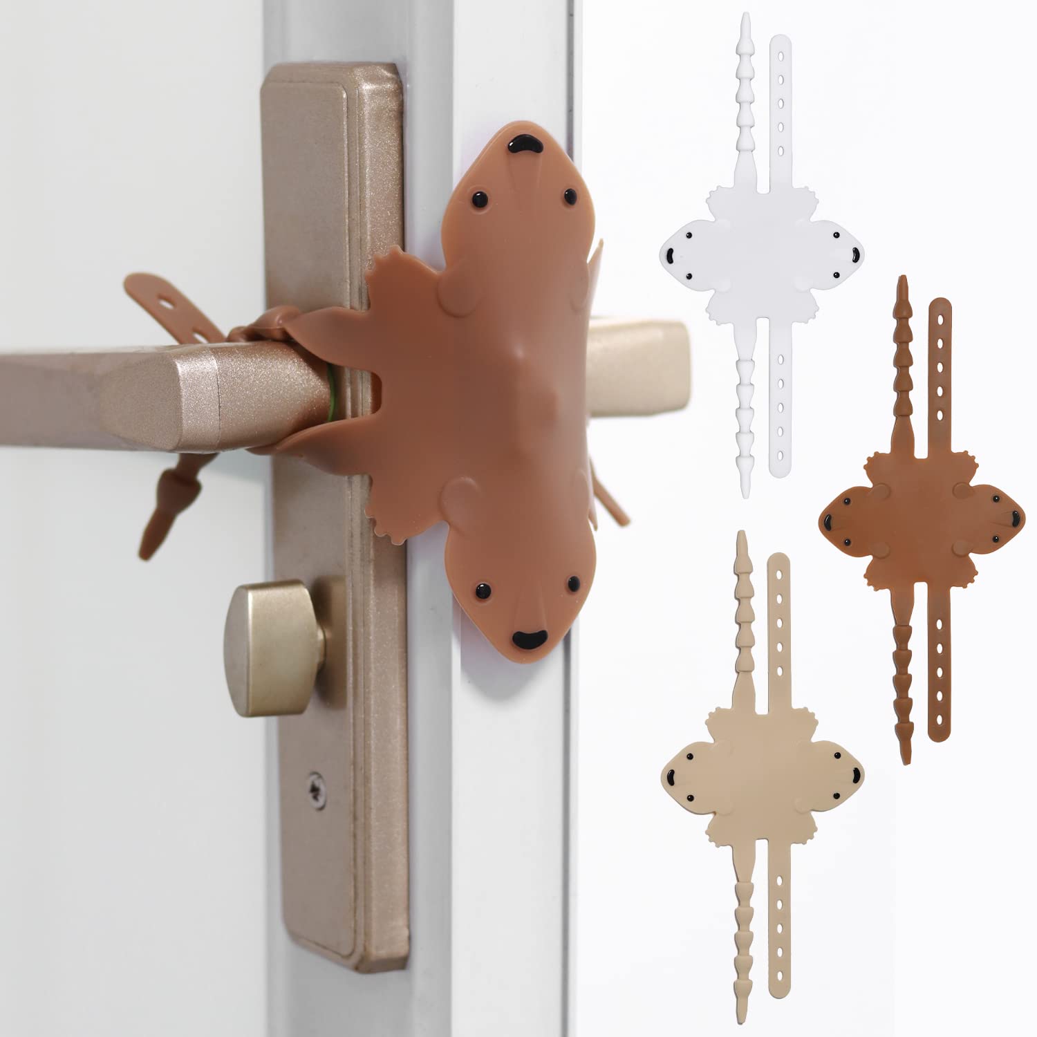 Baby Door Latch Covers Closer, 3 Pack Silicone Door Silencer Quite Lock Cushion Door Slam Preventer for Nursery, Light Sleepers with Flexible & Adjustbale Design
