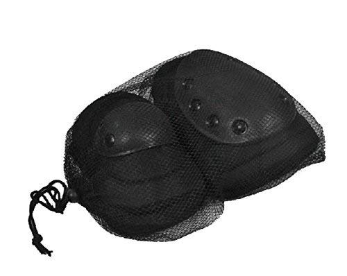 Bargain Crusader Military Tactical Knee Pad Elbow Pad Set Airsoft Knee Elbow Protective Pads Combat Paintball Skate Outdoor Sports Safety Guard Gear (Black)