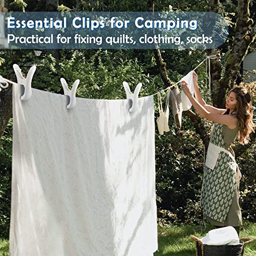 Clothes Pins Plastic Clips Clothespins, Beach Towel Clips Beach Chair Towel Clips,Heavy Duty Outdoor Clothes Pegs,Large Strong Clips Clamps,6 PCS(Blue)