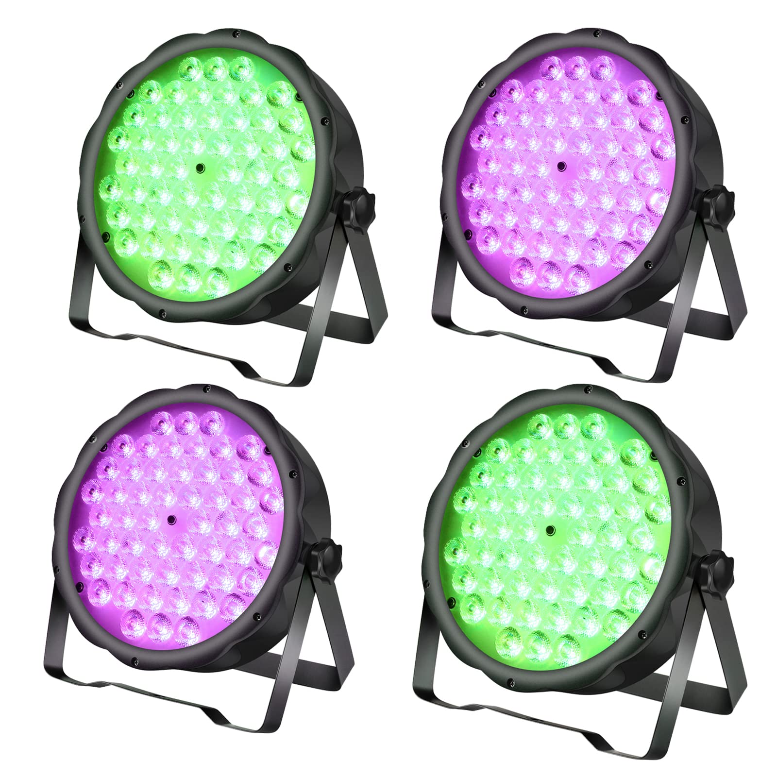 LED Stage Light 4Packs，Yunhion 90W Halloween RGB LED Par Light,9 Modes LED Uplight Party Light with DMX Sound Activated,Stage Lighting for Weeding Party Club Disco Strobe Par Light