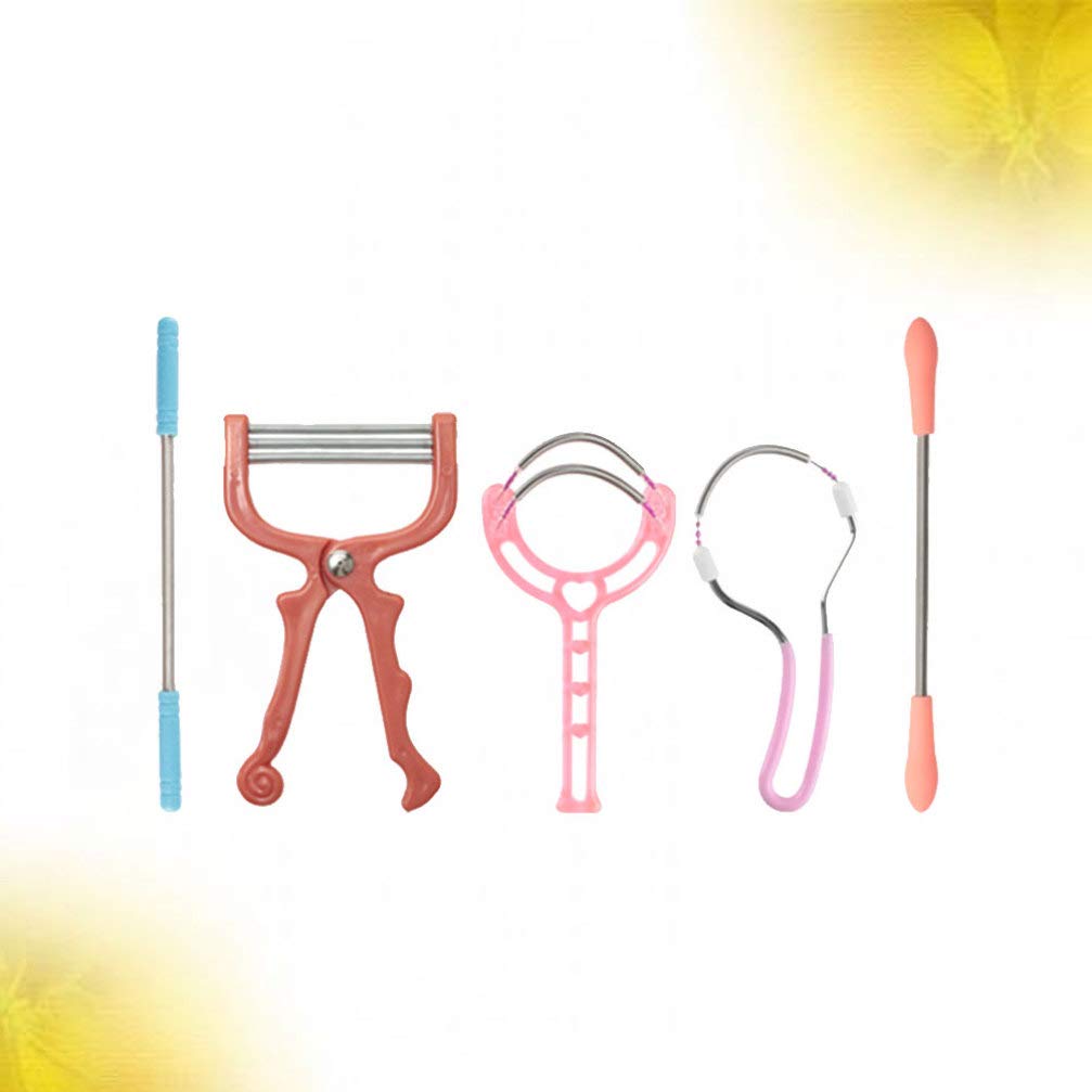 Artibetter 5Pcs Hair Removal Spring Threading Epilator Face Facial Hair Removal Stick Remover For Upper Lip Chin Cheeks Sideburns