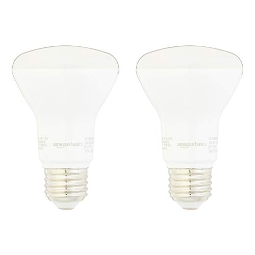 Amazon Basics 7 W Equivalent 50 Watt, Dimmable, R20 LED Light Bulb , Daylight White, 2-Pack