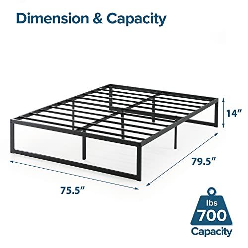 ZINUS Abel Metal Platform Bed Frame / Mattress Foundation with Steel Slat Support / No Box Spring Needed / Easy Assembly, King, Black