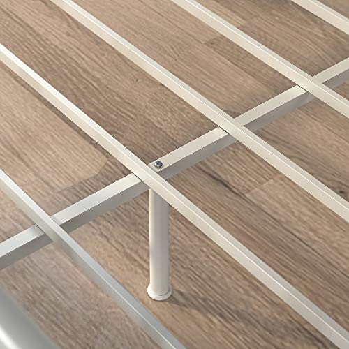 ZINUS Florence Full Panel Metal Platform Bed Frame / Mattress Foundation / No Box Spring Needed / Easy Assembly, White, Twin