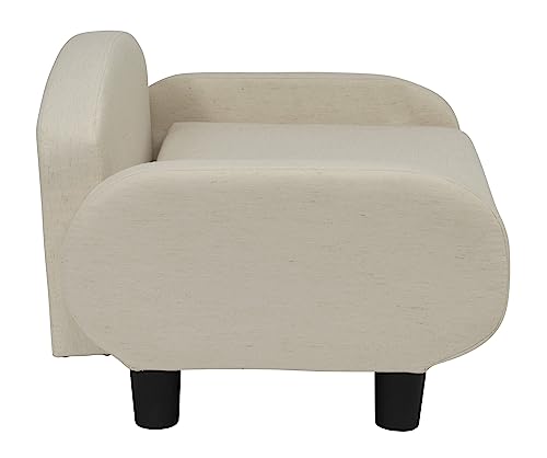Paws & Purrs Modern Pet Sofa 31.5" Wide Low Back Lounging Bed with Removable Mattress Cover in Espresso/Oatmeal