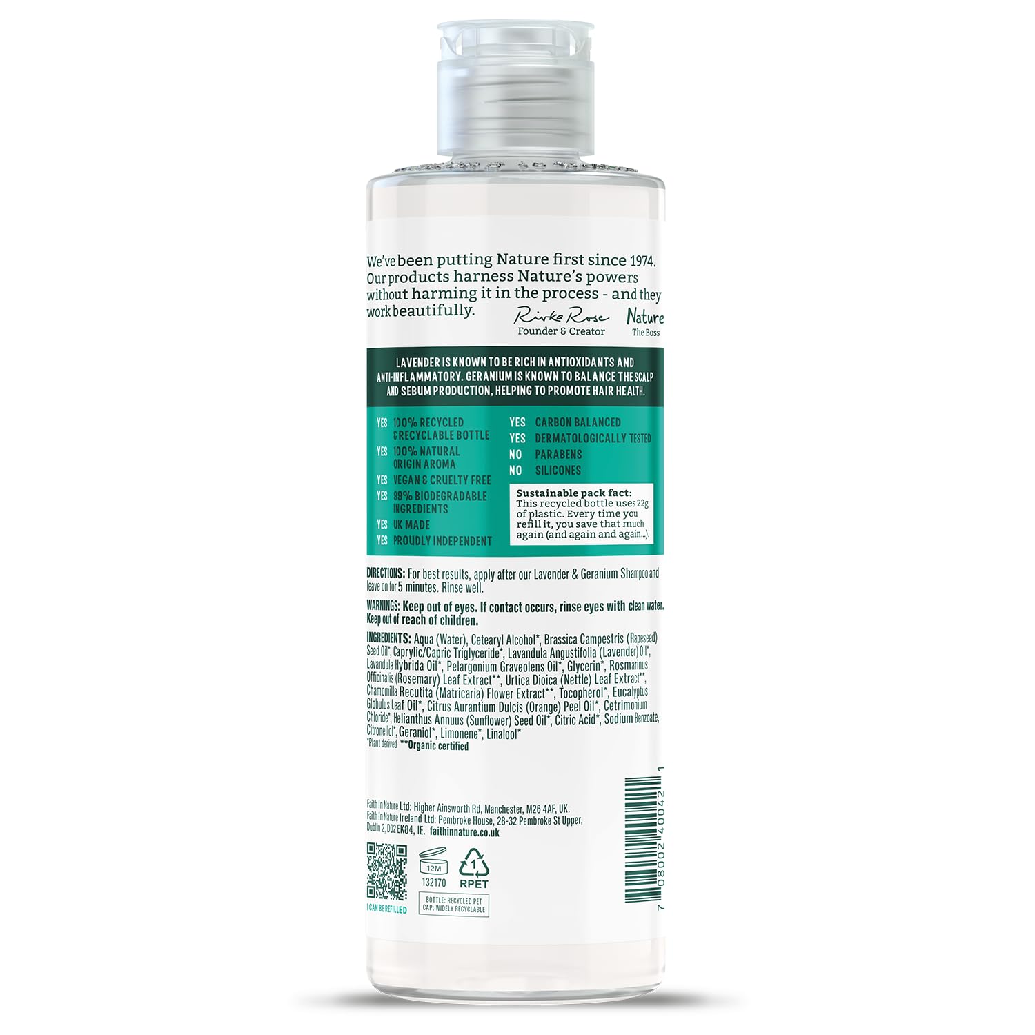FAITH IN NATURE Cond Lavender & Geranium, 0.4 Pounds