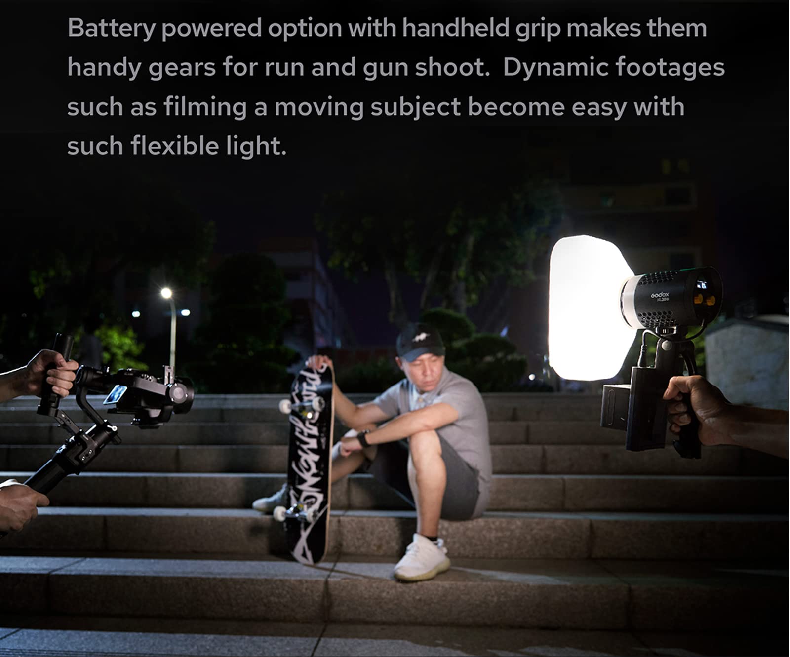 Godox ML30 37.6W 5600K LED Video Light, CRI 96+ TLCI 97+, 8590Lux@1m with Reflector, 4FX Effects,Slient Mode,with 2X NP970 Lithium Battery, APP Wireless Control,Multiple Control Methods (ML30)