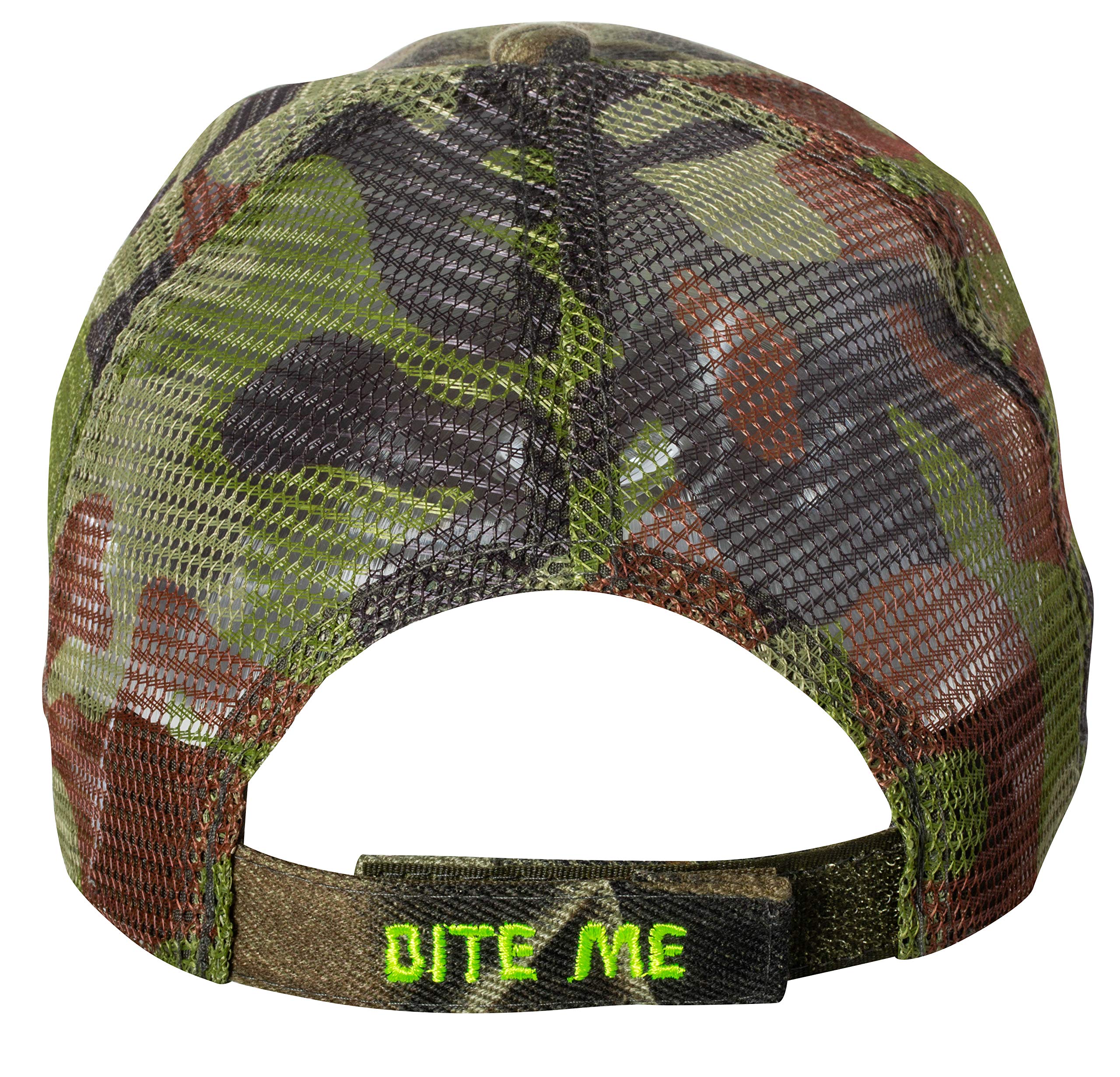 Artisan Owl Bite Me Bass Fishing Embroidered Camo Baseball Cap (Mesh Back)