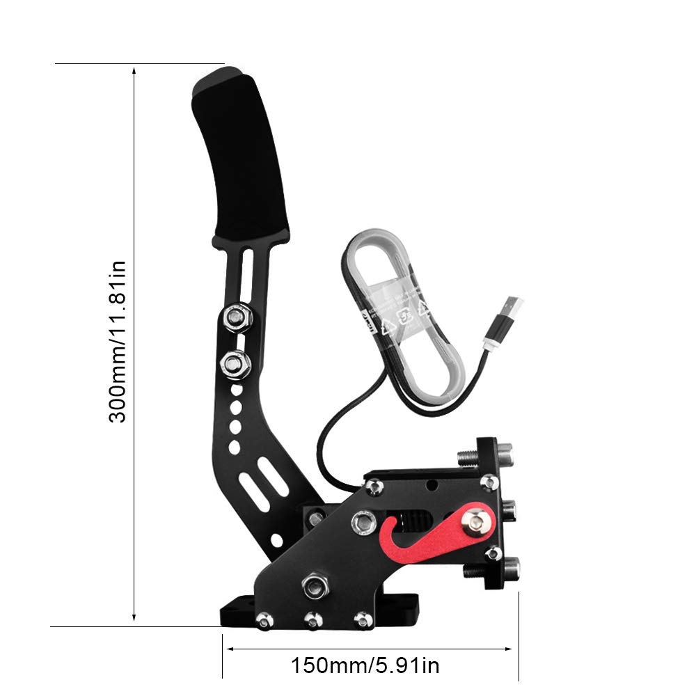 aikeec Steering Wheel Adapter for Logitech G25 G27 G920 USB Handbrake with Clamp for G25 G27 G29 PC Sim Racing Games