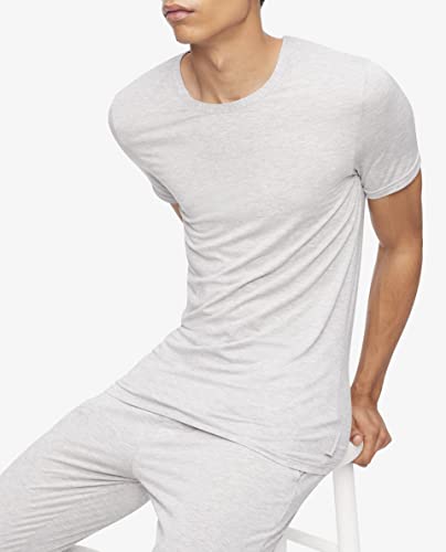 Calvin Klein Men's Ultra-Soft Modern Modal Lounge Crewneck T-Shirt, Grey Heather, Extra Large