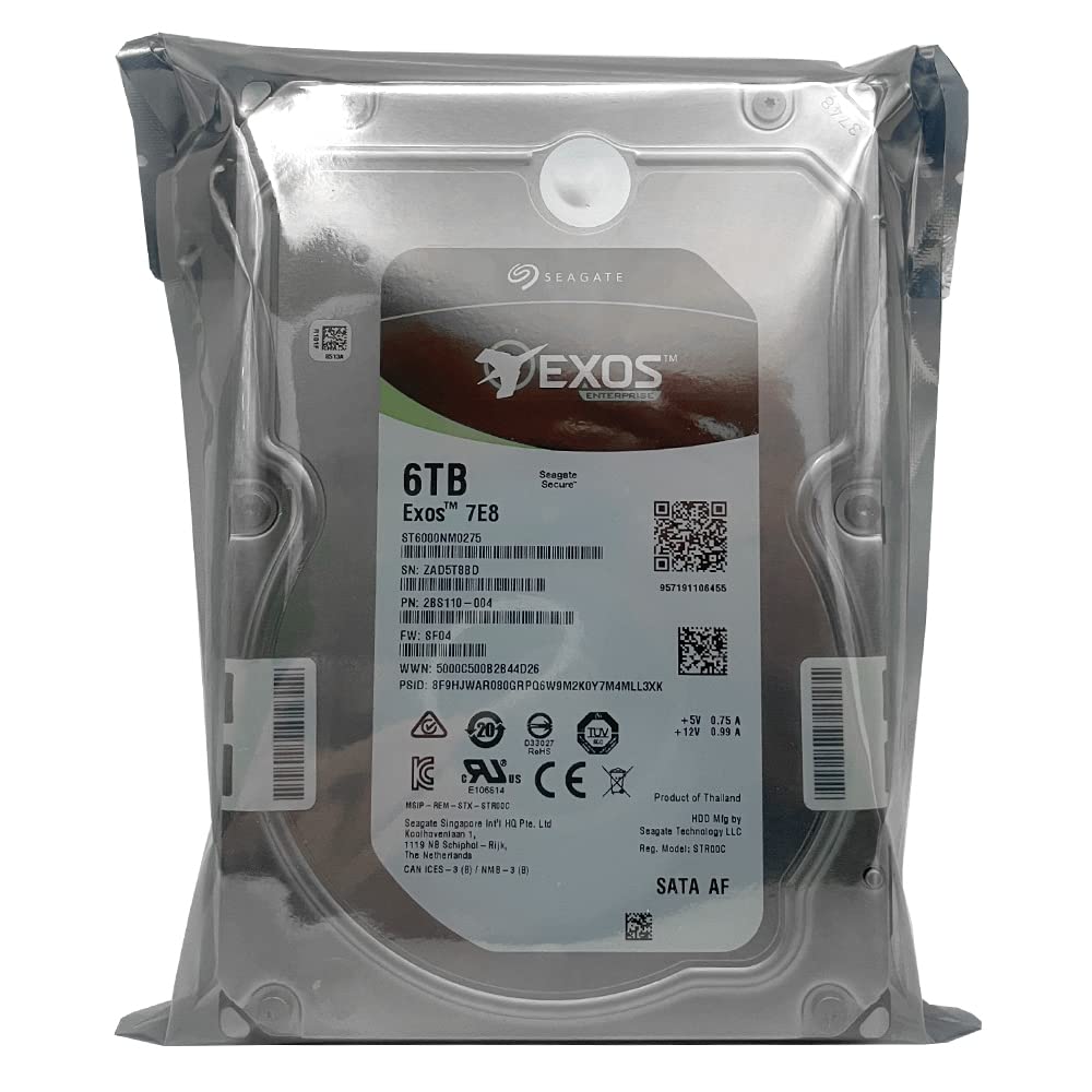 Seagate HDD ST6000NM0175 6TB SATA 6Gb/s Enterprise 7200RPM 256MB 3.5 inch 512e Bare