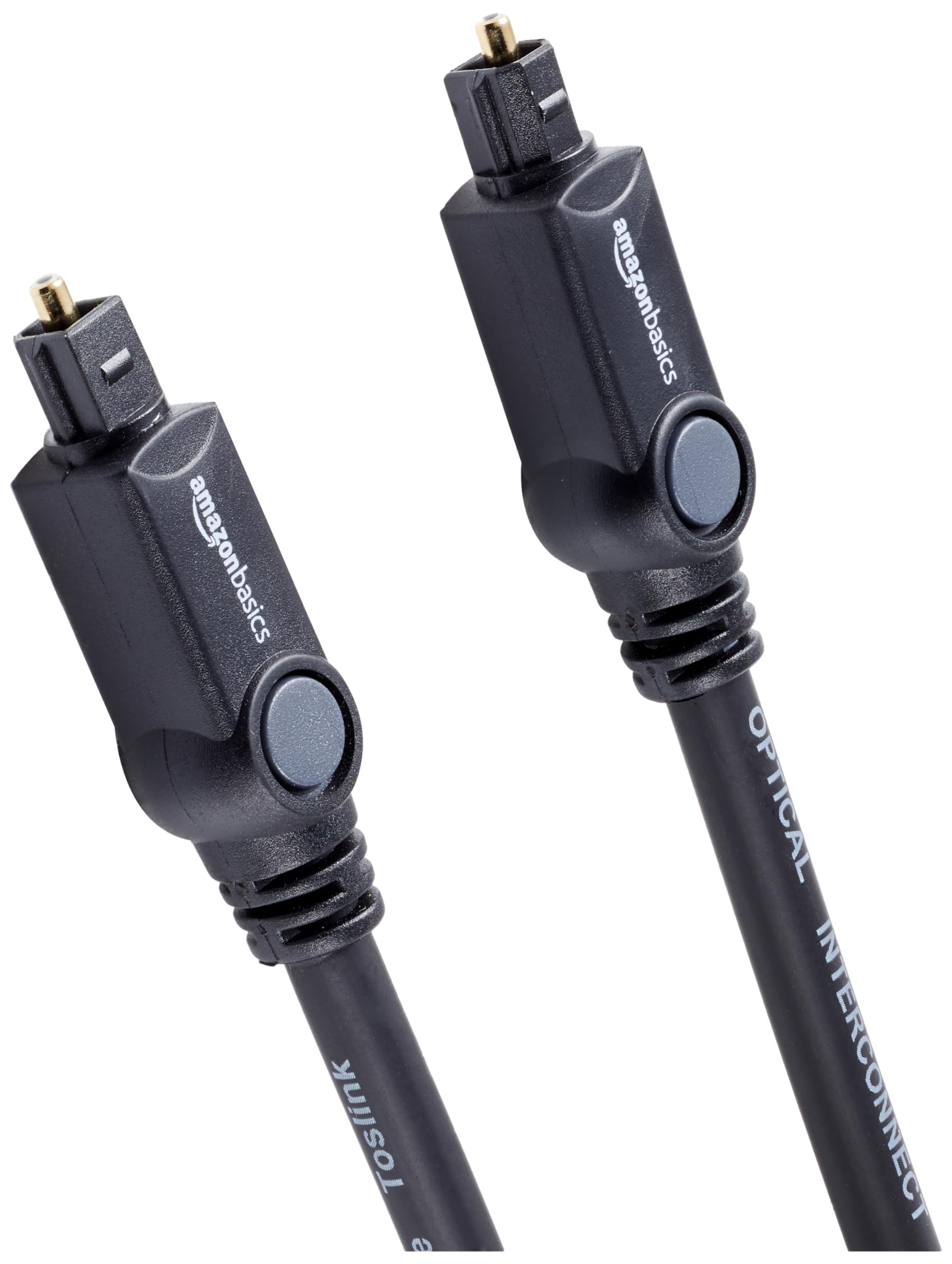 Amazon Basics Digital Optical Audio Toslink Cable for Sound Bar to TV, 6 Feet (1.8 Meters) - Pack of 5, Black