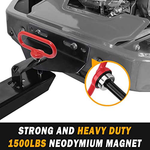 EilxMag Magnetic Hitch Pin, Lawn Mower Trailer Hitch Pins - Strong Heavy Duty Neodymium Magnet Trailer Gate Pin - for Utility Carts, Lawn Tractors, ATV - Simple One Handed Hook On & Off(2PCS)