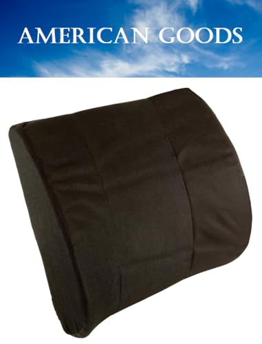 AmeriCan Goods Healthy Lumbar Support Pillow Lower Back Pain Contoured Foam Cushion for Car Office Home Computer Gaming Pillow for Back Pain Relief Improve Posture