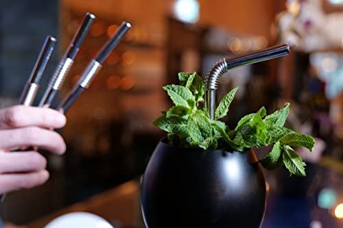 Bendable Straw | The Only Flexible Stainless Steel Straw | Patented & Hygienic Certified | Metal Straw | Reusable | Drinking Straws | 5 pcs Set (silvery)