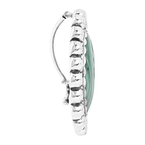 American West Sterling Silver Women's Pendant Green Malachite Oval Gemstone