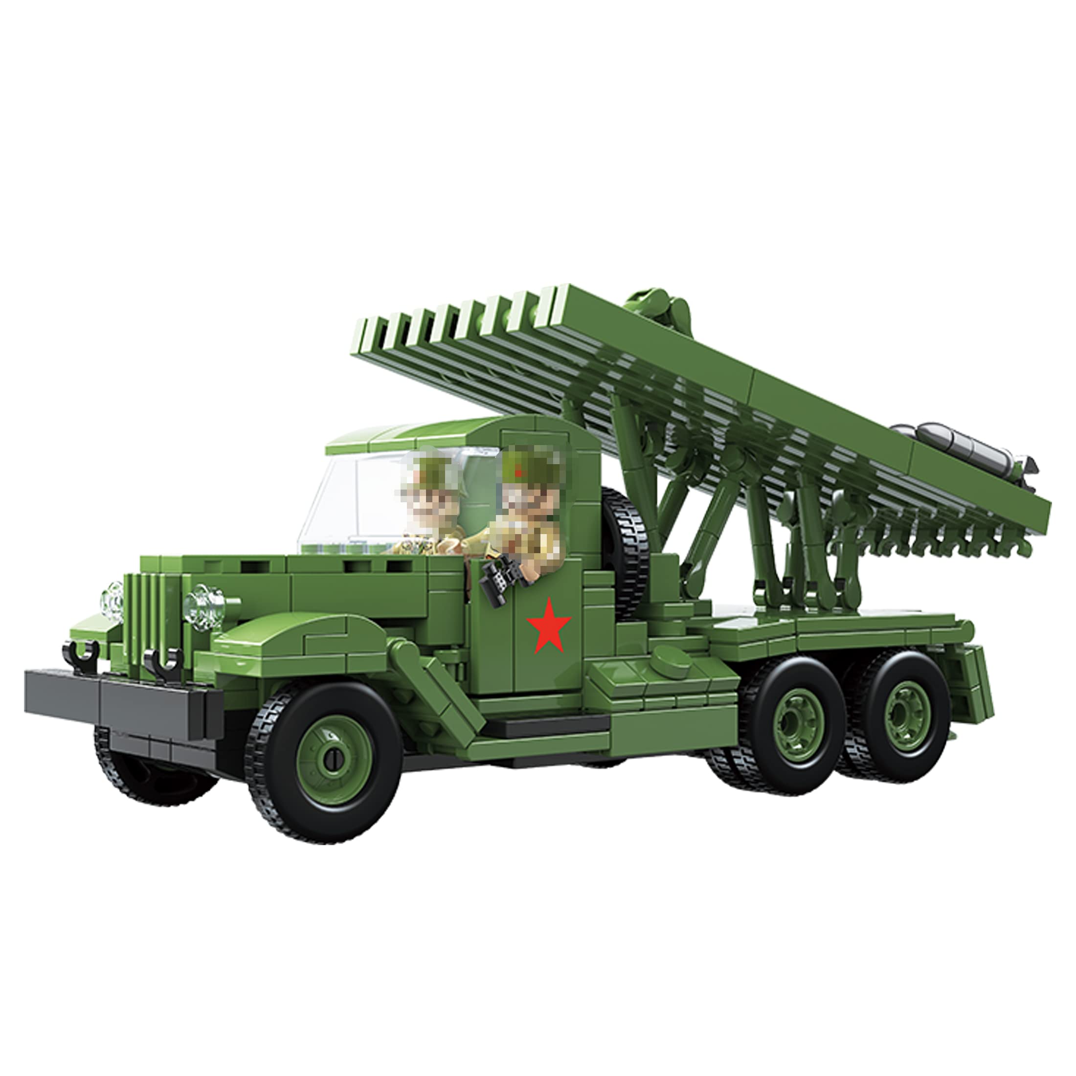 Audio Technics Tank Building Bricks, 731 pcs Technics WW2 Military Katyusha BM-13 Rocket Artillery Tank Model, Compatible with Lego 8.4 x 2.9 x 3.9 inches