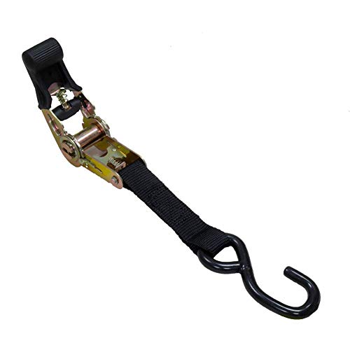 Amazon Basics 15-Feet Ratchet Tie Down Straps, 500 Lbs Load Cap, 1500 Lb Break Strength - Includes 2 Bungee Cords, Black, 4-Pack