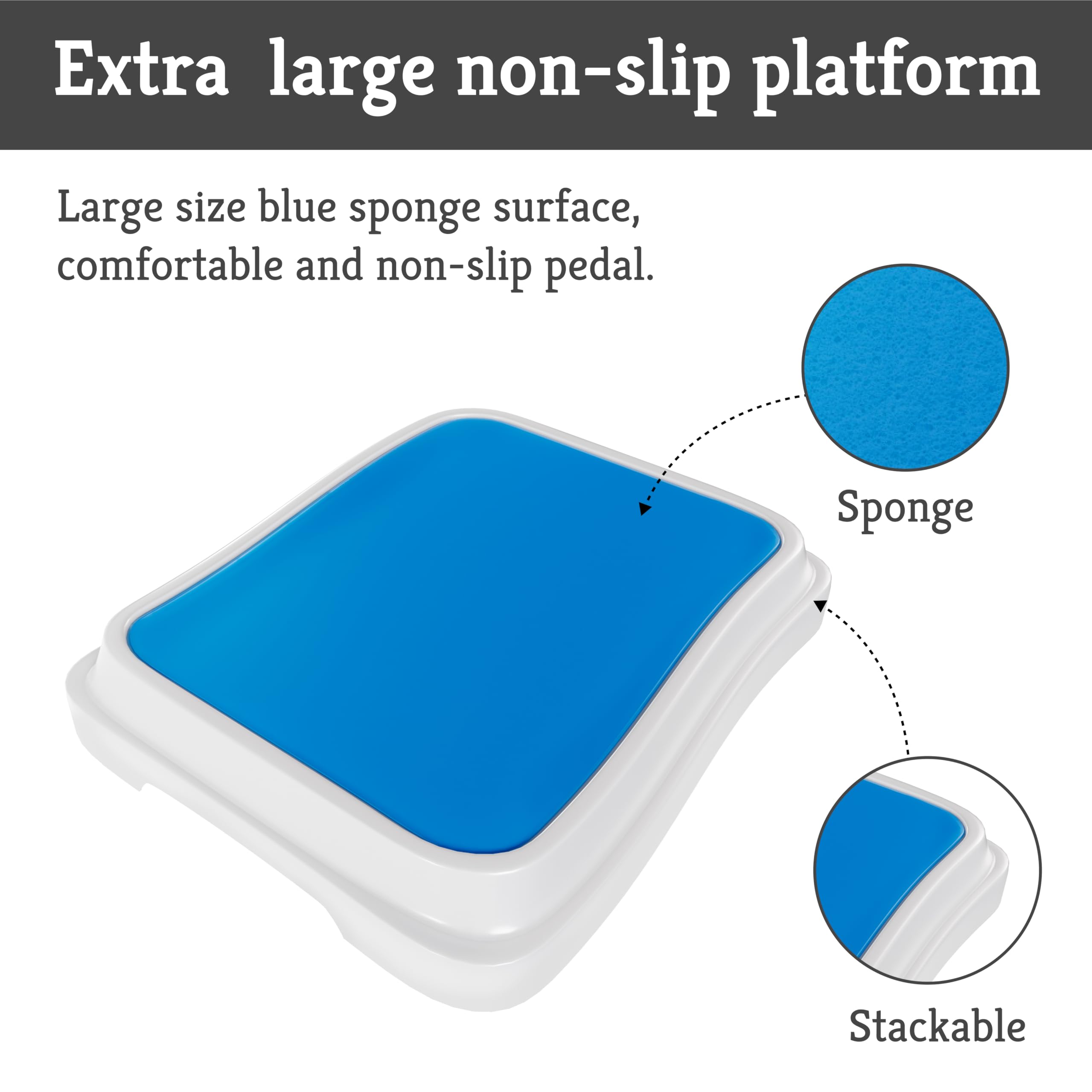 Bath Shower Step Stool - Slip Resistant, Stackable, Indoor/Outdoor - Safety Stepping Stool Bathroom Aid for Adults, Elderly, Seniors, Kids, Bathtub, High Beds, Kitchens, 300 lbs Capacity