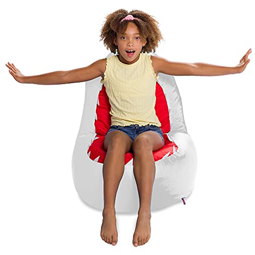 Posh Creations Stuffed Animal Chair for Kids, Toy Organizer, Cover Large 30" Children's Bean Bag, White Shark