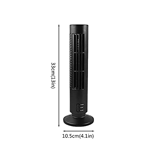 CENGNIAN Electric Tower Fan, Desk Table Fan with 2 Speeds, Quiet Cooling, 13 Inch Personal Small Bladeless Fan Cooling Fan for Bedroom Home Office Desktop, Mini Vertical Air Conditioner (black)