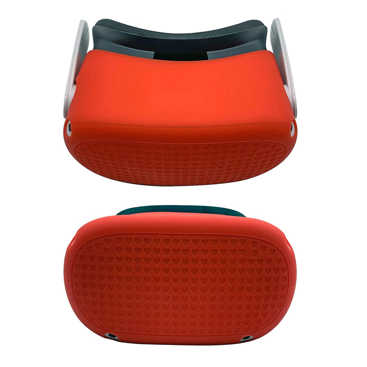 AreMe Silicone Skin Case Protector Accessories kit for Meta/Oculus Quest 2, with VR Shell Front Cover, Face Cover, Protective Lens Cover, Touch Controller Grips Cover (Red)