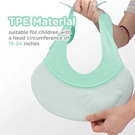 Baby Shower Cap,Adjustable Baby Shampoo Bath Visor Silicone Water Guard Hats for Kids, Avoid Water in Eyes Ears Nose