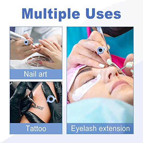 ANYINS Glue Rings 100PCS Eyelash Extensions Glue Disposable Rings for Lash Extension Supplies Lash Glue Holder Fanning Blooming Cups for Lash Glue for Eyelash Extensions(Blue)
