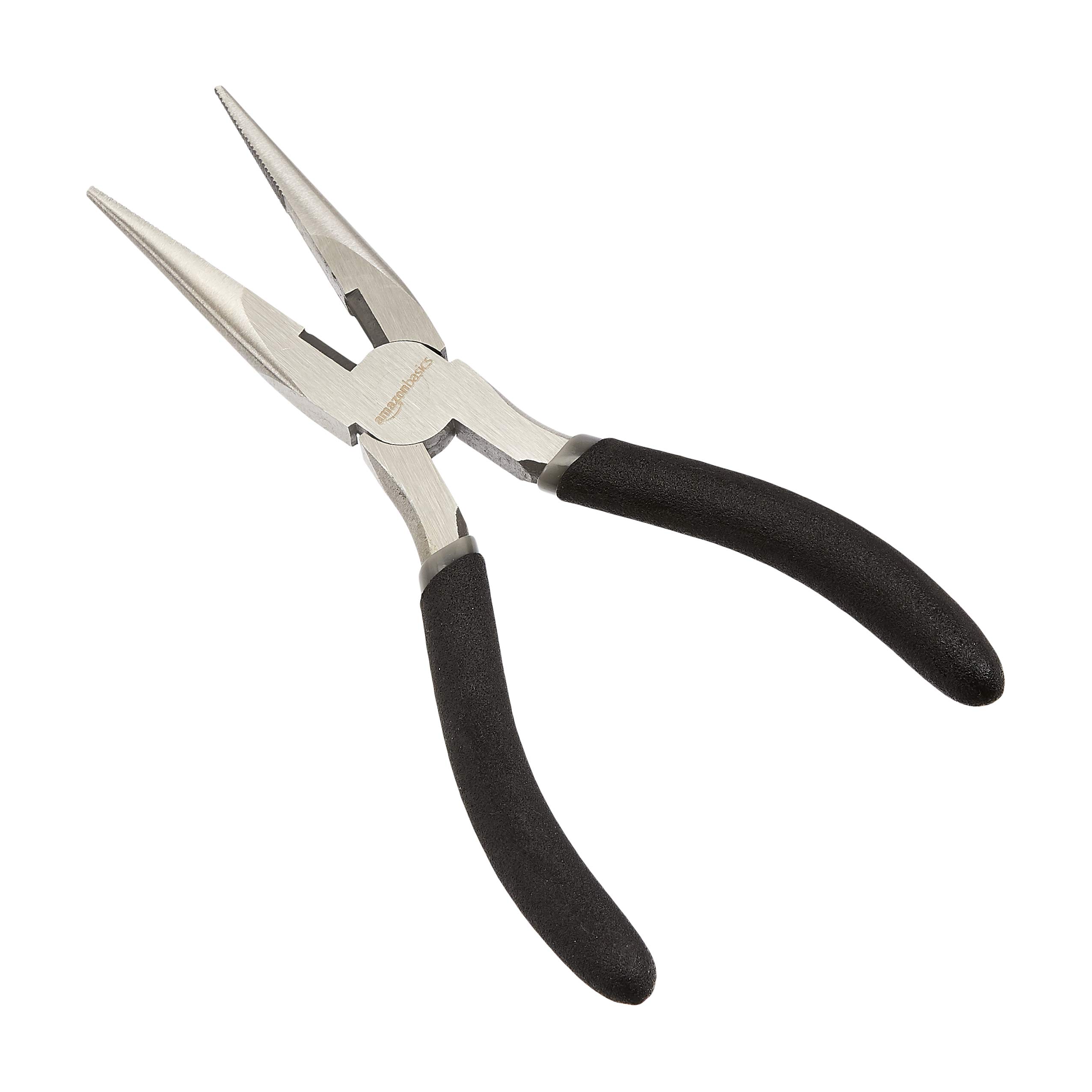 Amazon Basics 3 Piece Pliers Set with Durable Nylon Case (6-Inch Diagonal, Slip Joint, Long Nose), Black