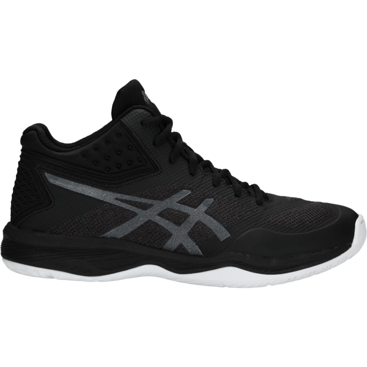 ASICS Men's Netburner Ballistic FlyteFoam Mid Top 2 Volleyball Shoes, 8, White/Gunmetal