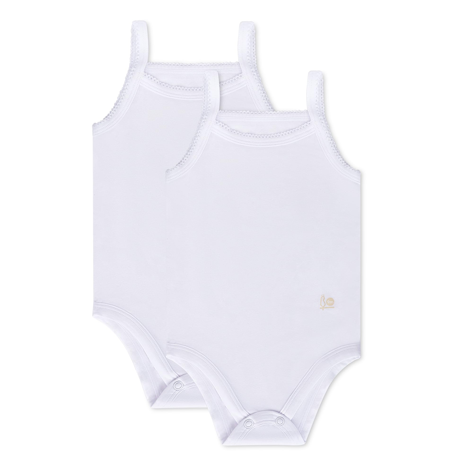 Feathers Baby Girls 100% cotton super soft One-piece Bodysuits 2-Pack
