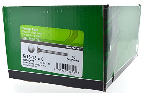 Hillman 240126 5/16-18X6 Carriage Bolt, 5/16 x 6-Inch