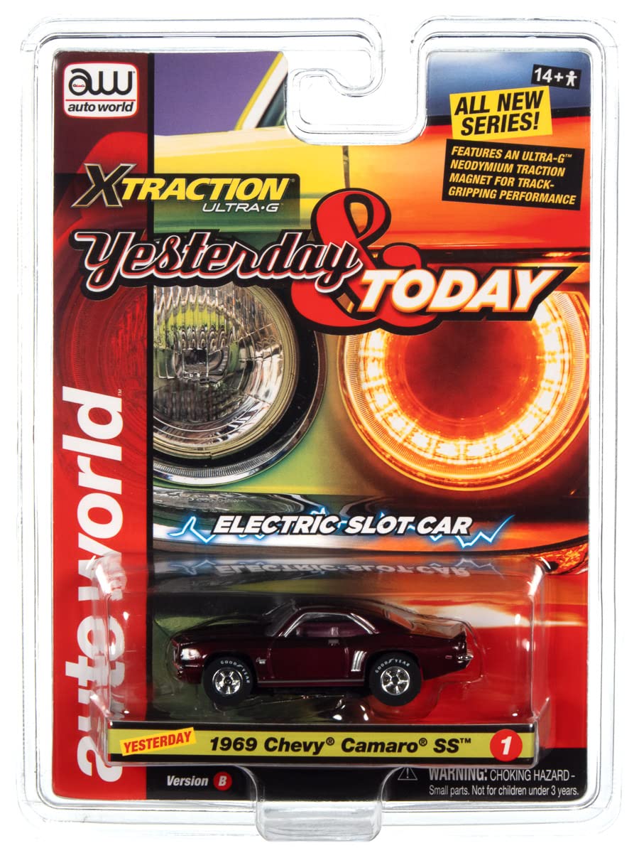 Auto World Xtraction 1969 Chevrolet Camaro (Garnet Red) HO Scale Slot Car