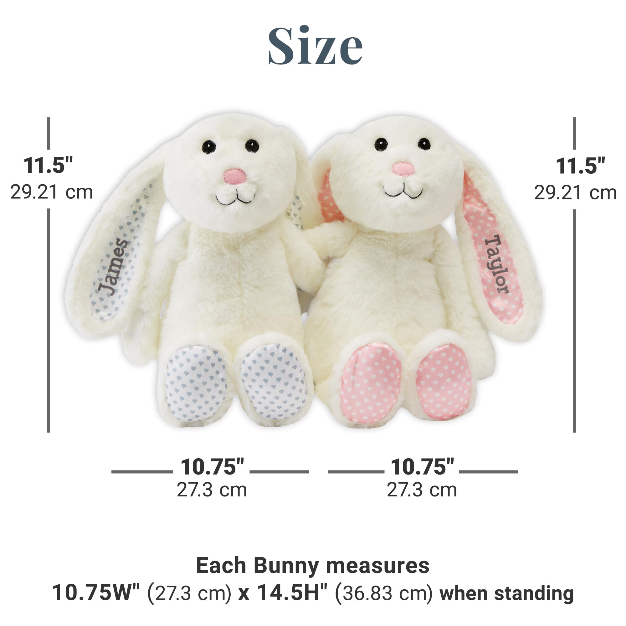 Let's Make Memories Personalized Hugging Plush Bunnies - Bunny Stuffed Animal - Easter Bunny - for Couples - for Him - for Her