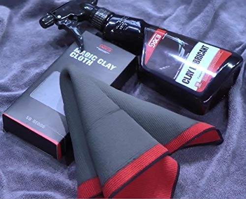 SGCB Magic Moya Clay Bar Towel, Super Powerful Volcanic Mud Clay Microfiber Claying Bar Towel Fine Grade Nano Clay Bar Cloth Surface Pre Auto Detailing Quick Eliminating Boned Contaminants
