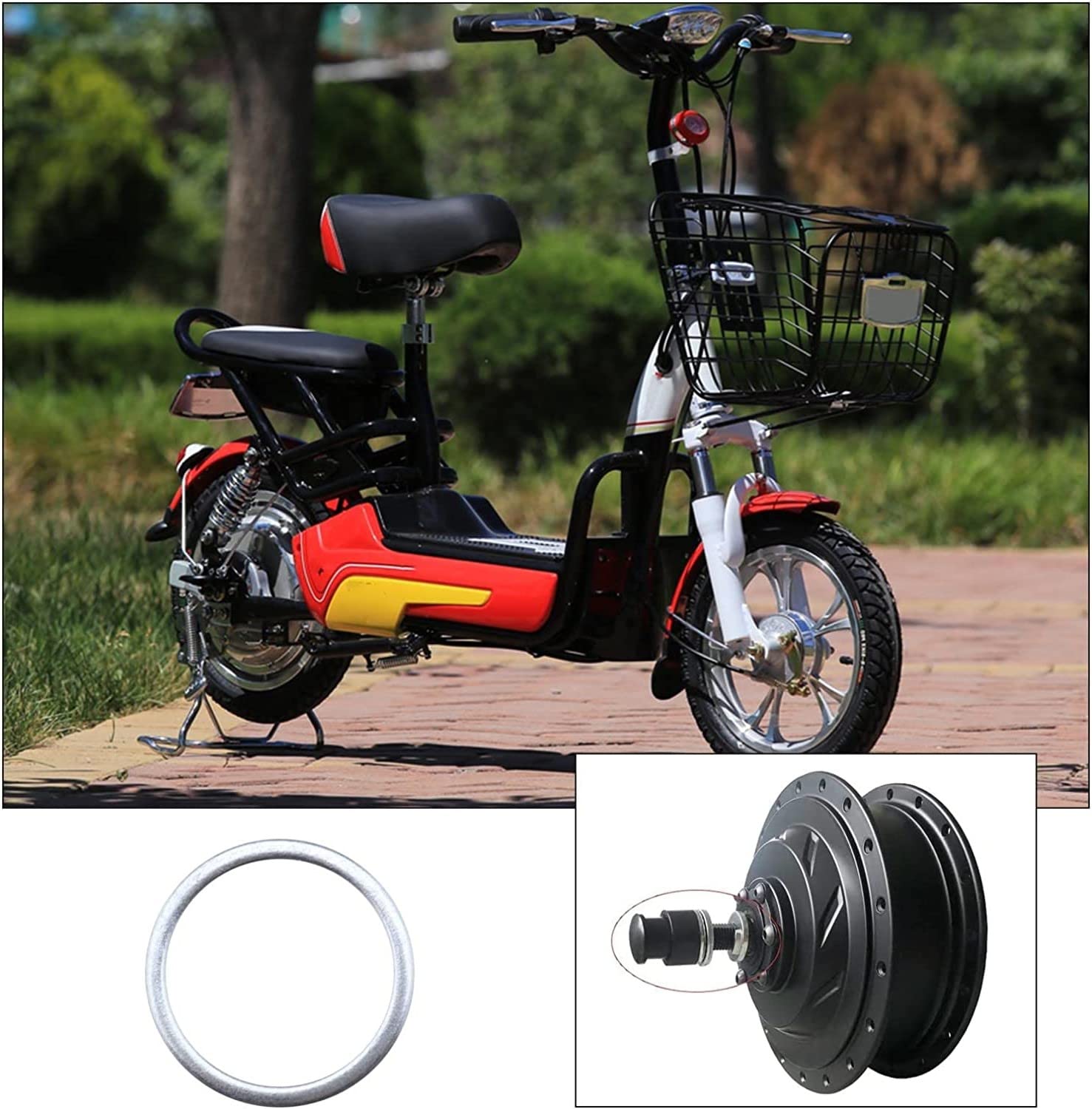 Auto-plaza E-Bike Hub Motor Nuts Bike Safety Washers Electric Bicycle Wheel Lock Nuts Motor Axle Bolt Screw Full Set (M12 Shaft)