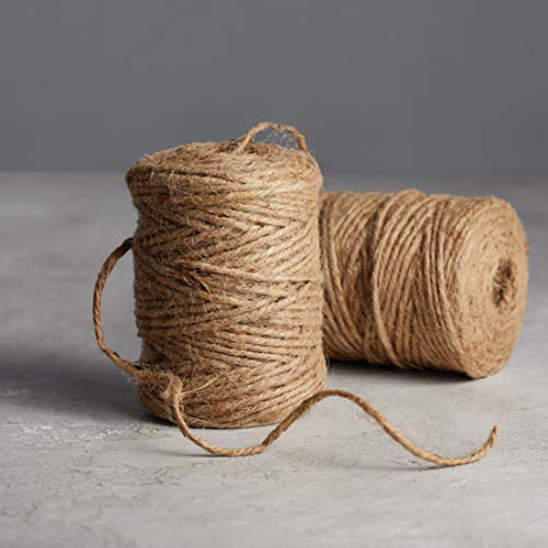 Amazon Basics All-Purpose Natural Jute Twine - #21 x 140 Foot (1.9 mm x 43 m), Natural, 2 Pack