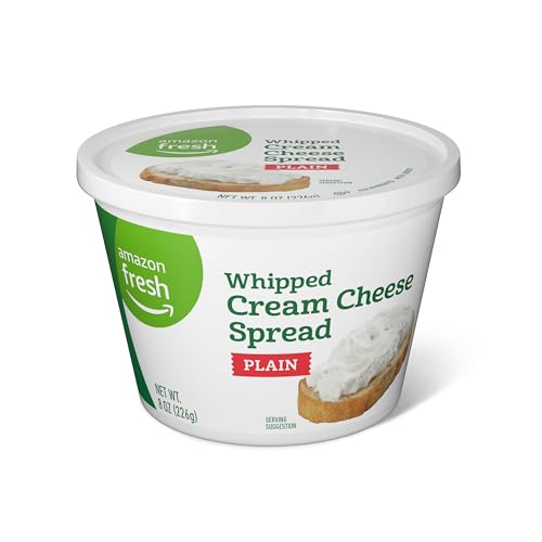 Amazon Fresh, Whipped Cream Cheese Spread, Plain, 8 Oz (Previously Happy Belly, Packaging May Vary)