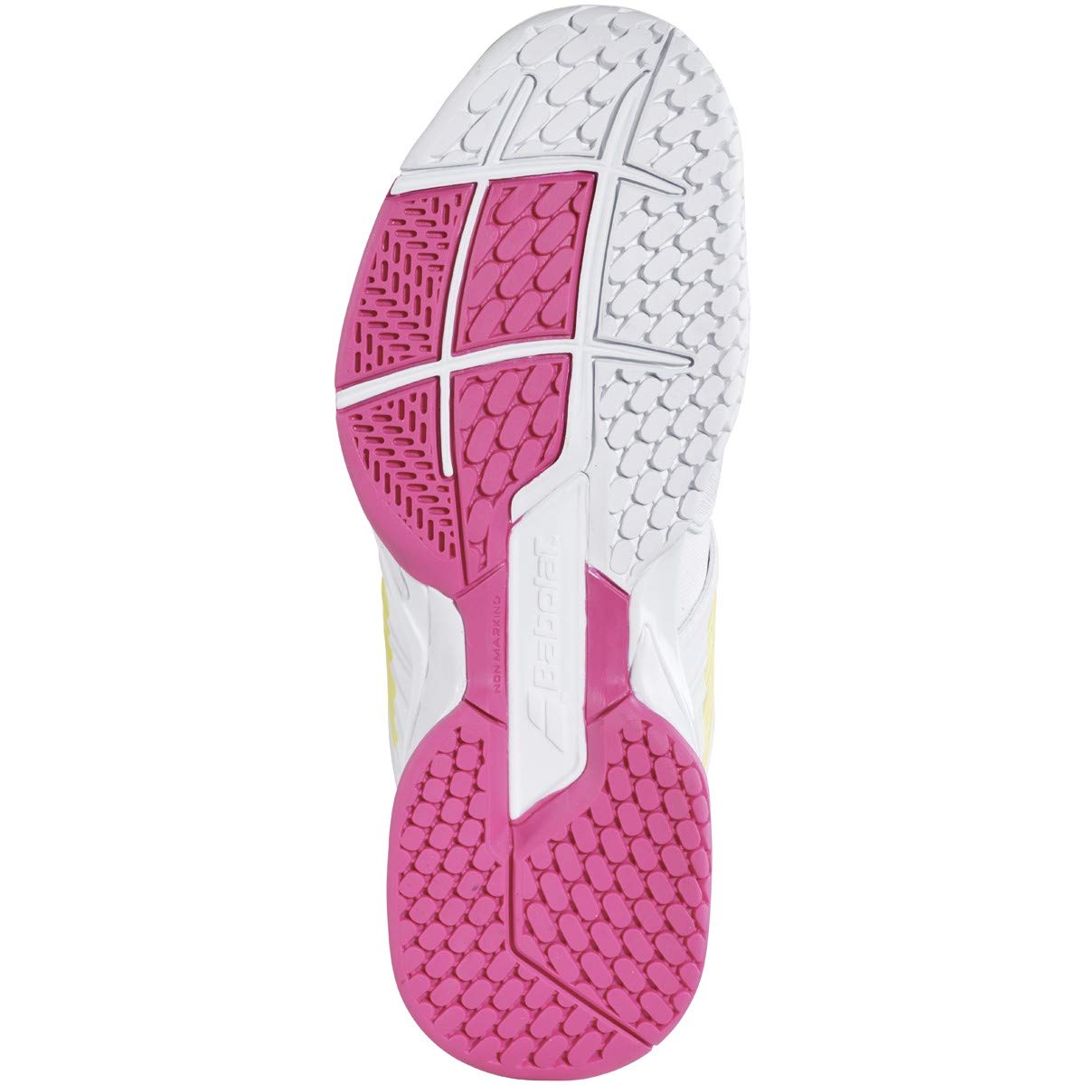 Babolat Women's Propulse Fury All Court Tennis Shoes (White/Sulphur Spring, 9.5)