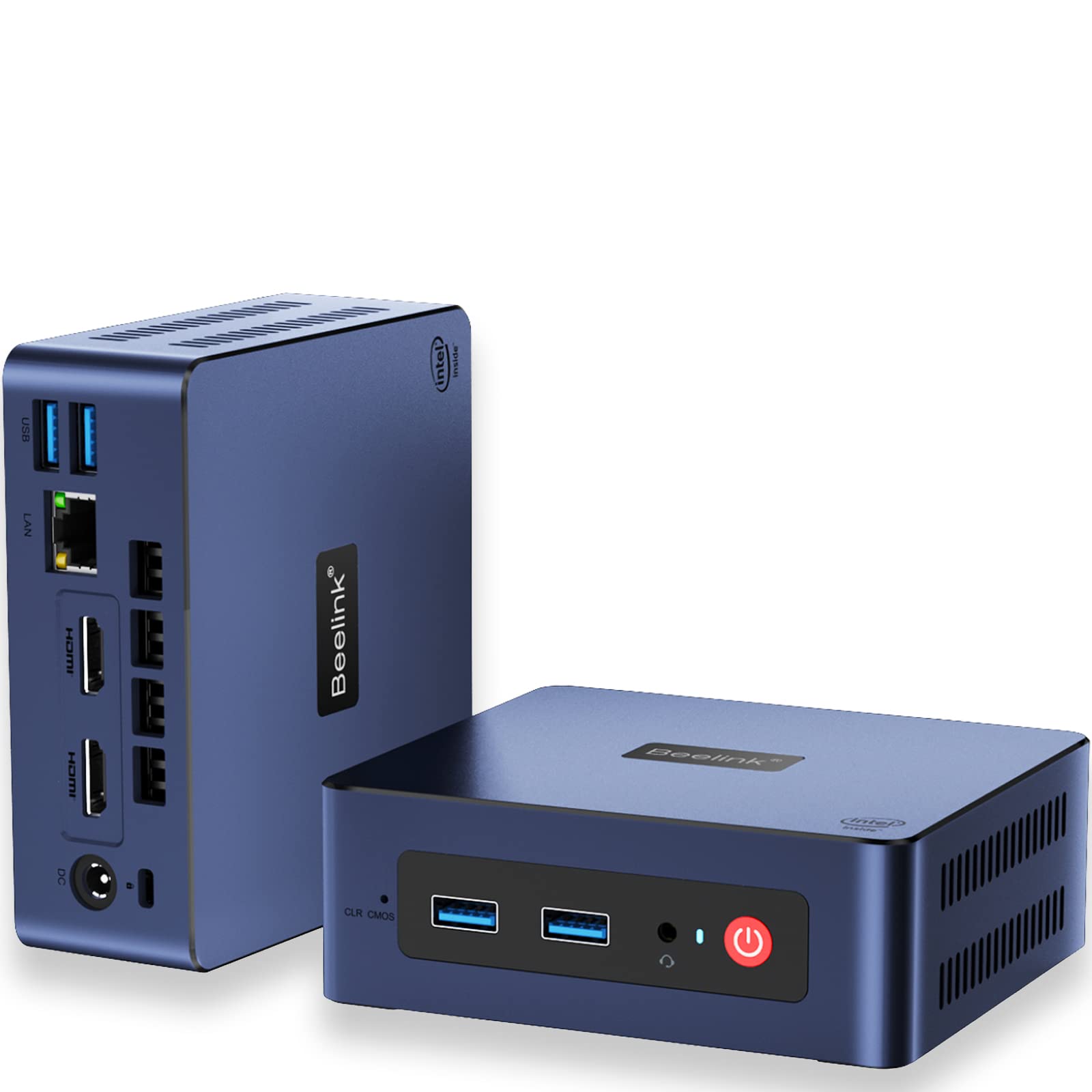 Beelink Mini PC, Mini S Intel 11th Celeron N5095(4C/4T, Up to 2.9GHz), 8GB DDR4 RAM 128GB SSD, Mini Desktop Computer Support Dual HDMI 4K UHD Output/WiFi5/BT4.0/Gigabit Ethernet for Family-NAS/HTPC