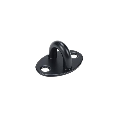 Dnyta 12 Pack Black Pad Eye Plate U Hooks Wall Mount Stainless Steel Ceiling Hooks Heavy Duty for Hanging Plants Lights