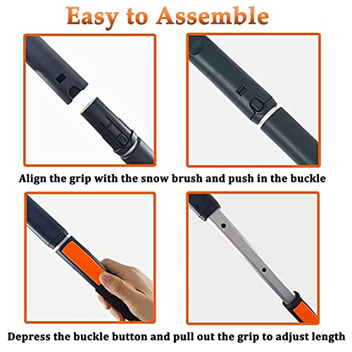 CGLEAM Snow Brush with Ice Scraper for Car Windshield Extendable 35 inch Car Snow Remover Windshield Snow Scrapers Removal Shovel for Ice and Snow for Car SUV Truck Windows