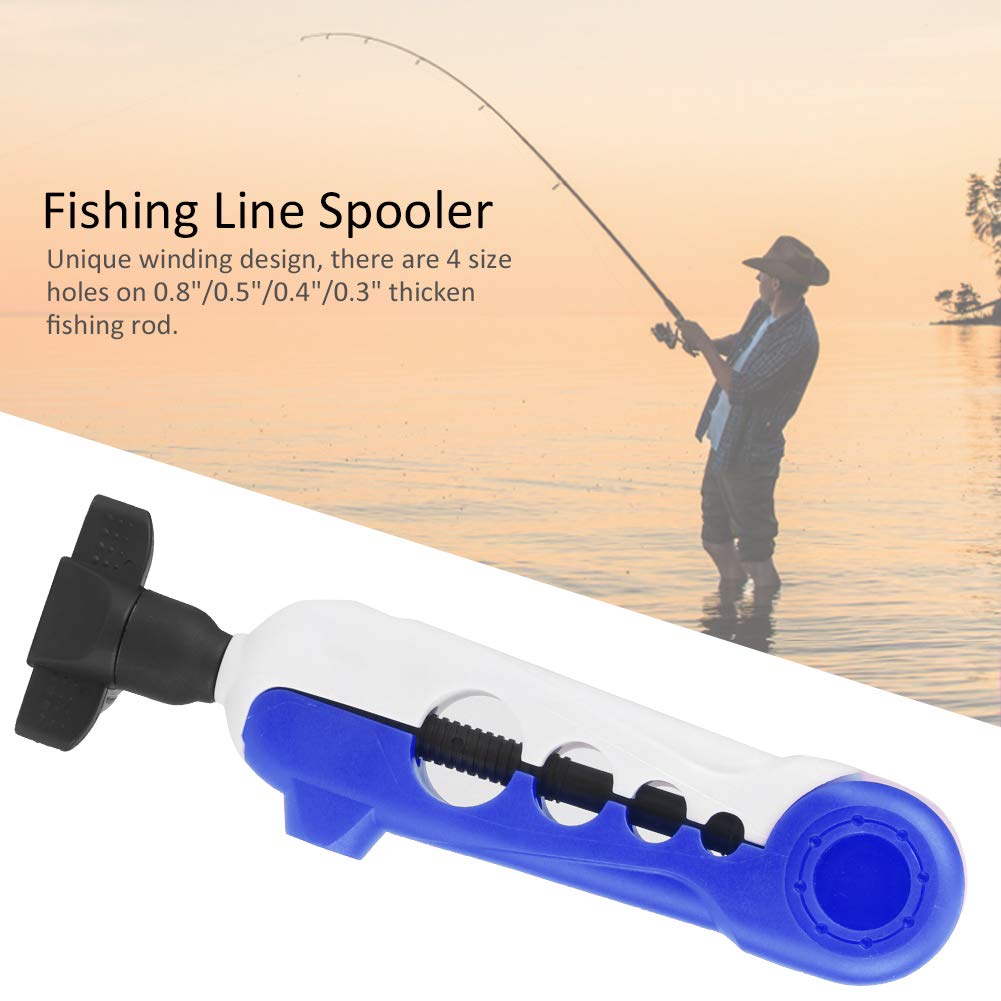 AUHX Fishing Line Spooling Tool, Fishing Line Winder Universal Multifunctional for Various Sizes Rod for Spinning Reels and Casting Reels(White Red)