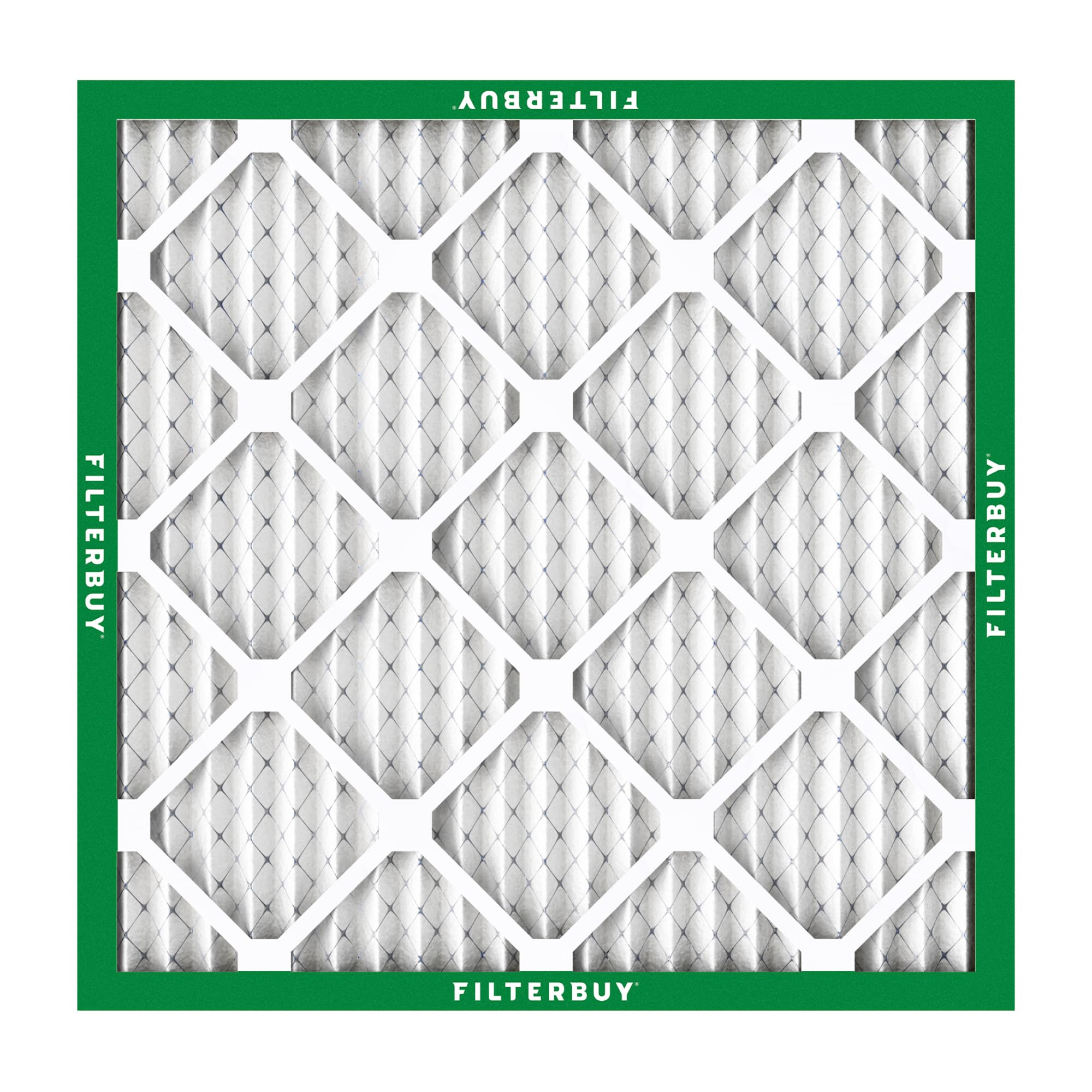 Filterbuy 16x16x1 Air Filter MERV 8 Dust Defense (4-Pack), Pleated HVAC AC Furnace Air Filters Replacement (Actual Size: 15.75 x 15.75 x 0.75 Inches)