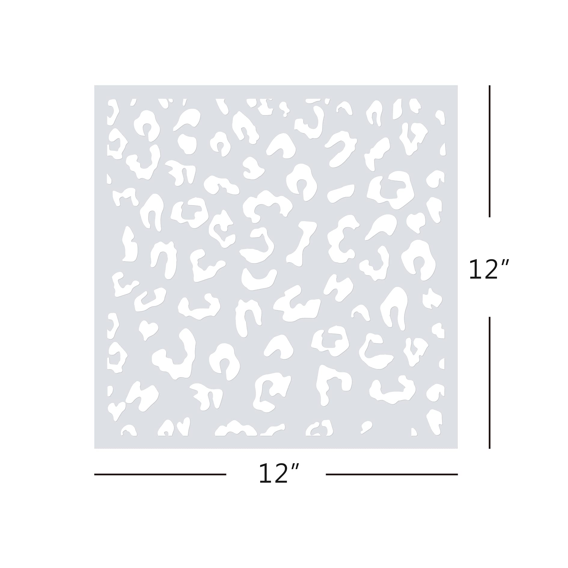 GSS Designs Leopard Skin Stencil - Reusable Cheetah Print Stencils for Painting on Wood Fabric Baking Furniture Wall Floor Decor (12'' x 12'')