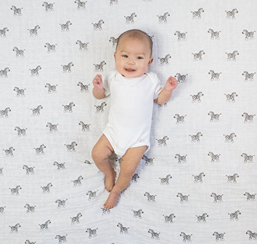 Amazing Baby - Sensory Muslin Swaddle Blanket, Premium Cotton, Zebra, Black and White for Baby Visual Development