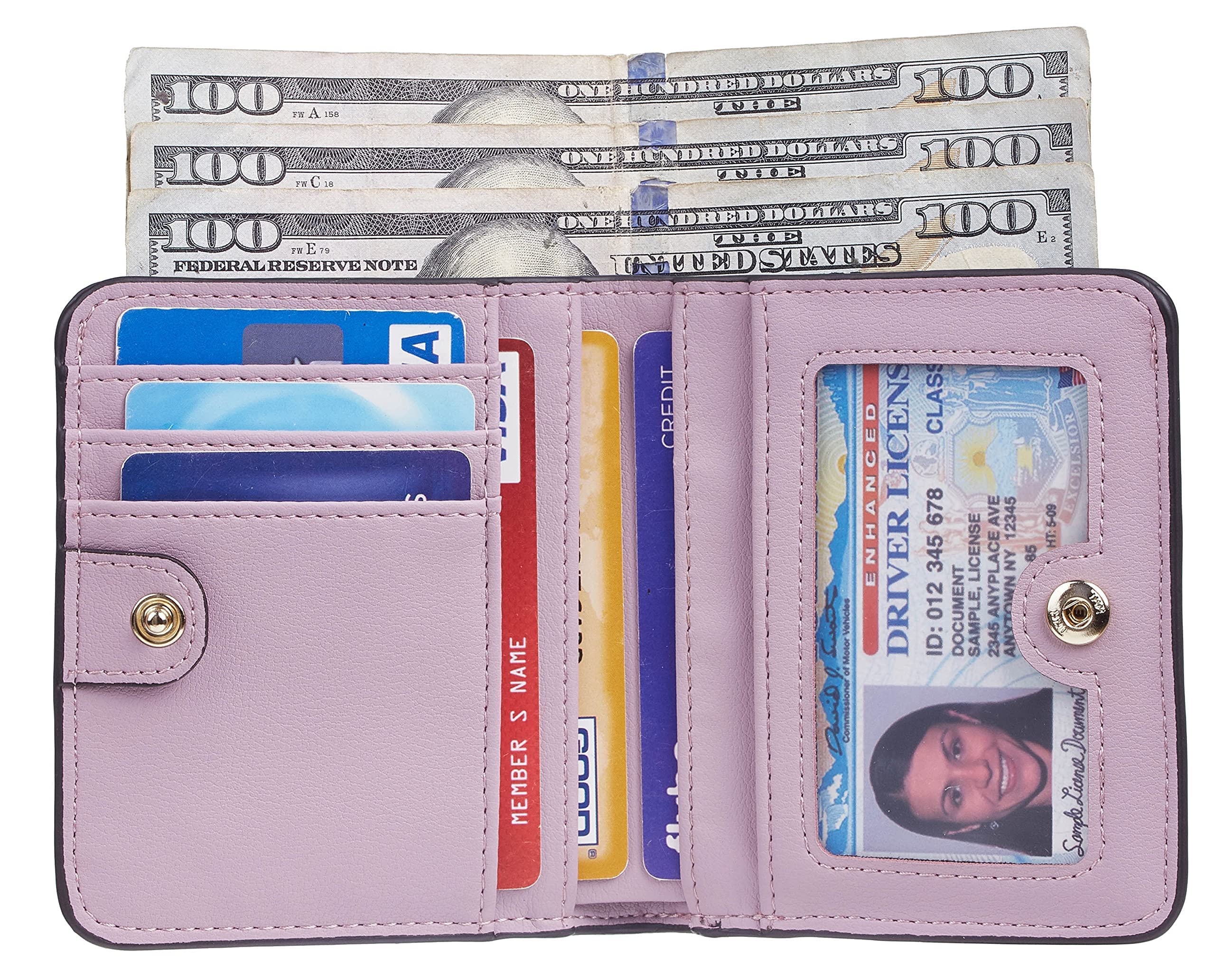 Gostwo Womens Rfid Blocking Small Compact Bifold Luxury Genuine Leather Pocket Wallet Ladies Mini Purse with ID Window